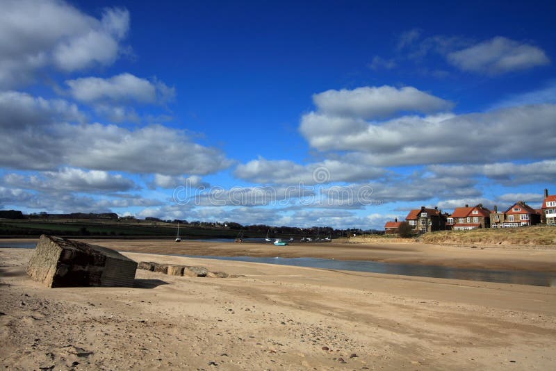 Alnmouth village stock image. Image of crisp, beach, tidal - 4599545