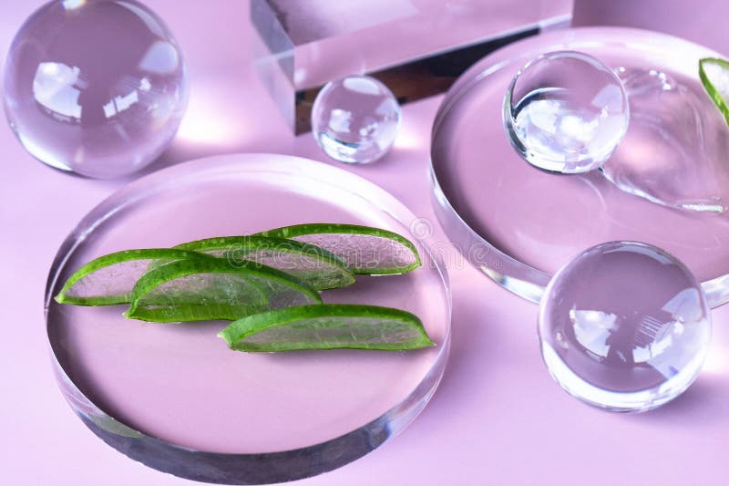 Serene Spa Setting with Aloe and Centella Products Showcased in Elegant ...