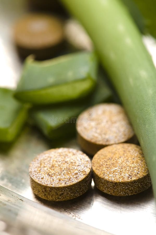 Aloe vera plant with pills stock photo. Image of homeopathic - 22759706
