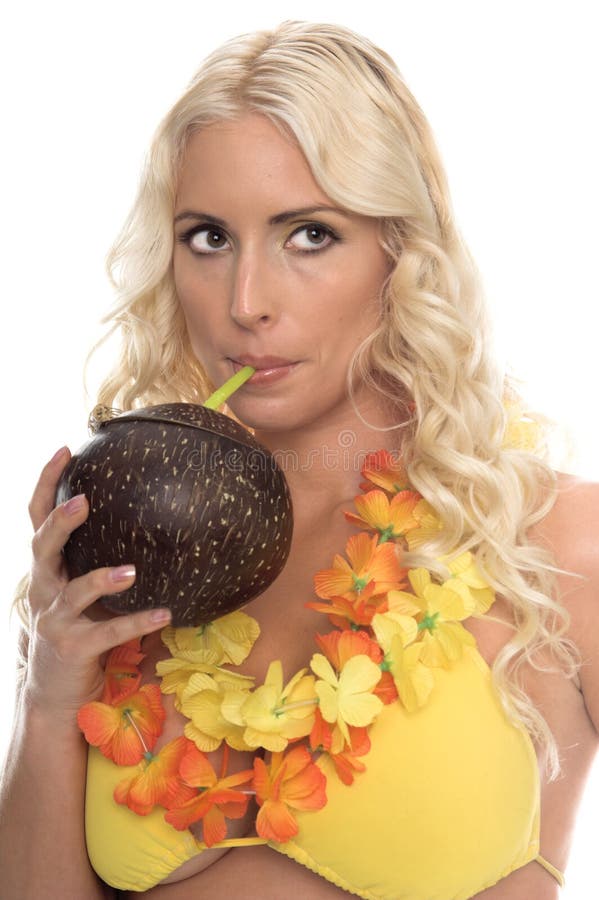 Aloha Bikini Girl stock photo. Image of woman, orange - 2451288