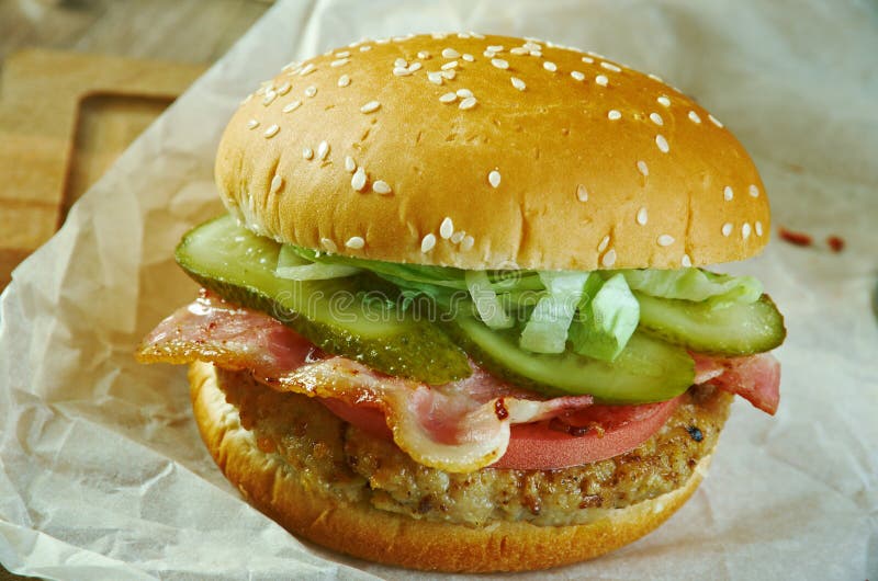 Aloha Burger stock image. Image of hamburger, cheeseburger - 77790055