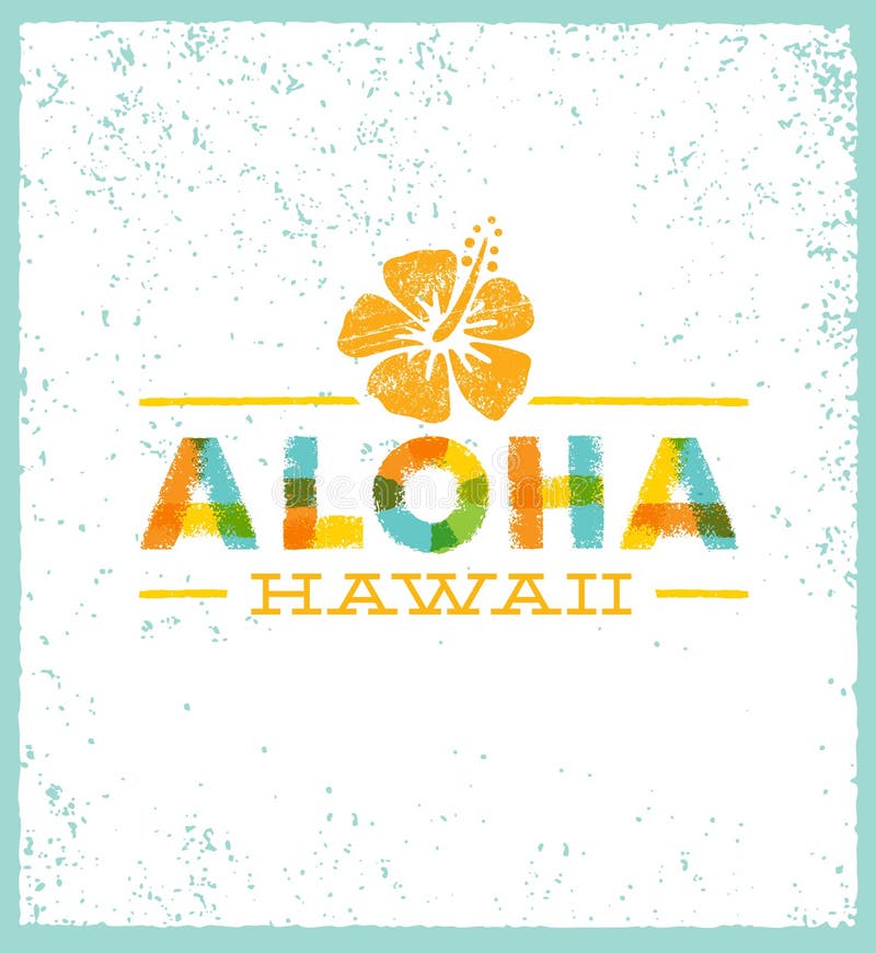 Aloha Hawaii Creative Summer Beach Tropical Vector Design Element Stock ...