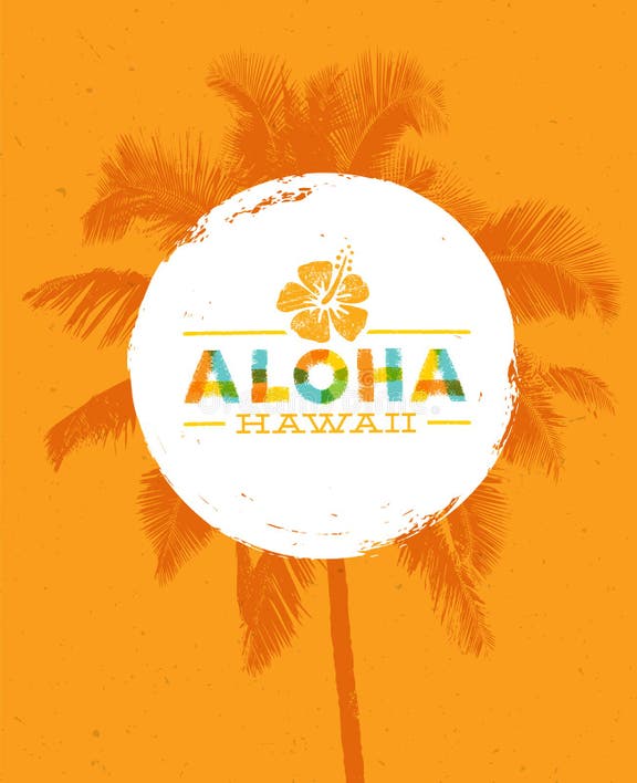 Aloha Hawaii Creative Summer Beach Tropical Vector Design Element Stock ...
