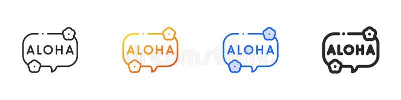 Aloha Icon.Thin Linear, Gradient, Blue Stroke and Bold Style Design ...