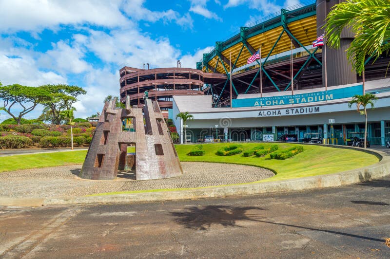Aloha Stadium fotografía editorial. Imagen de universidad - 56268262