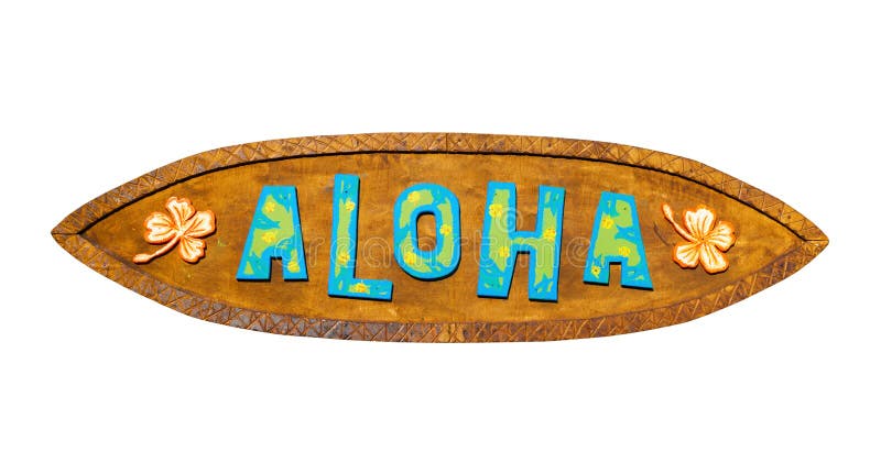 Aloha Wooden Sign. Path Included. Stock Image - Image of greeting ...