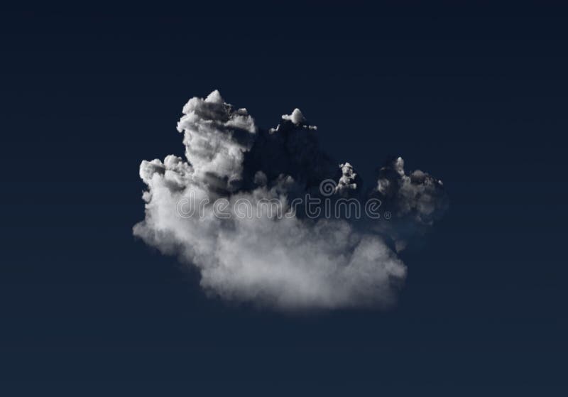 Alone Big Night Cumulus Cloud - Computer Generated Nature 3D ...