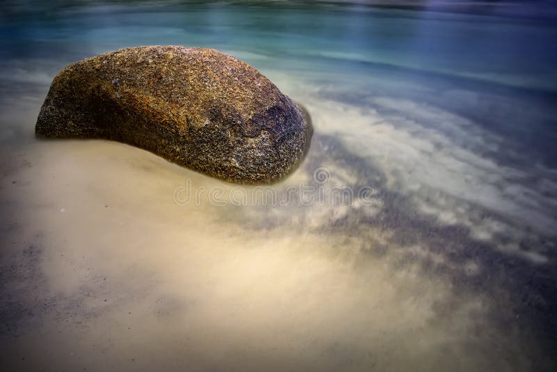 Alone big stone stock image. Image of view, sand, close - 131094579