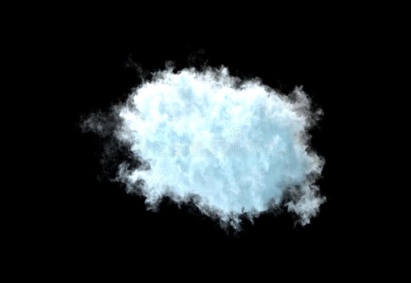 Alone Cloud on Black Backdrop Isolated - Creative Nature 3D Rendering ...