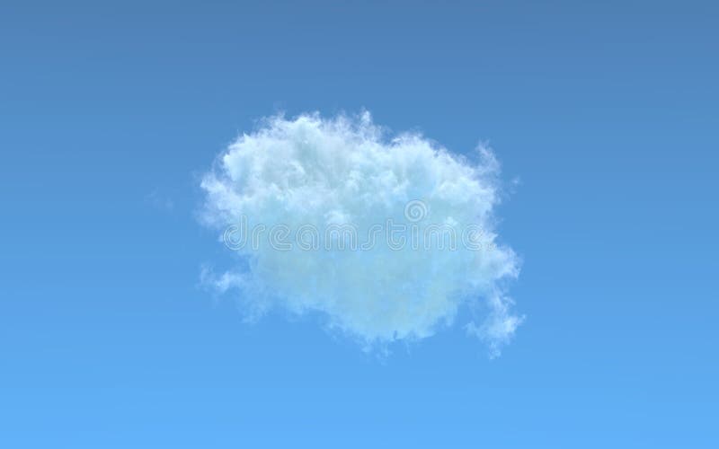 Alone Cloud on Blue Sky Background Isolated. Computer Generated Nature ...