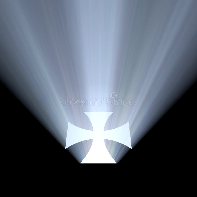Alone Della Luce Intensa Di Simbolo Della Croce Celtica Illustrazione ...