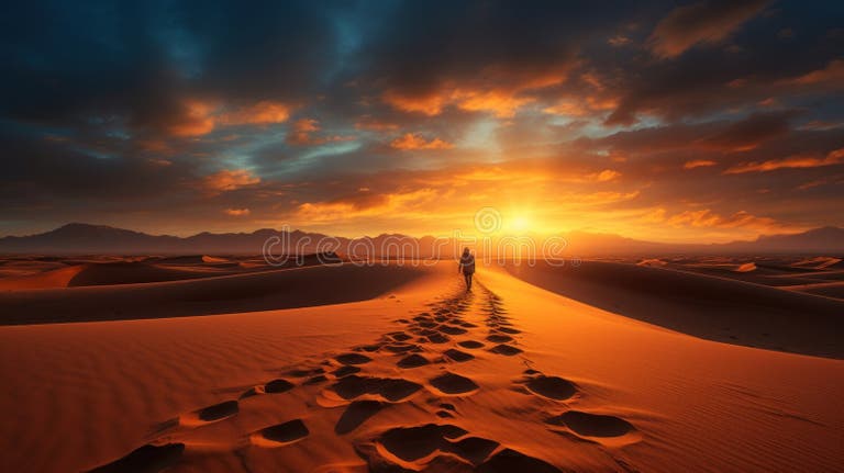Alone in the desert stock image. Image of adventure - 309625939