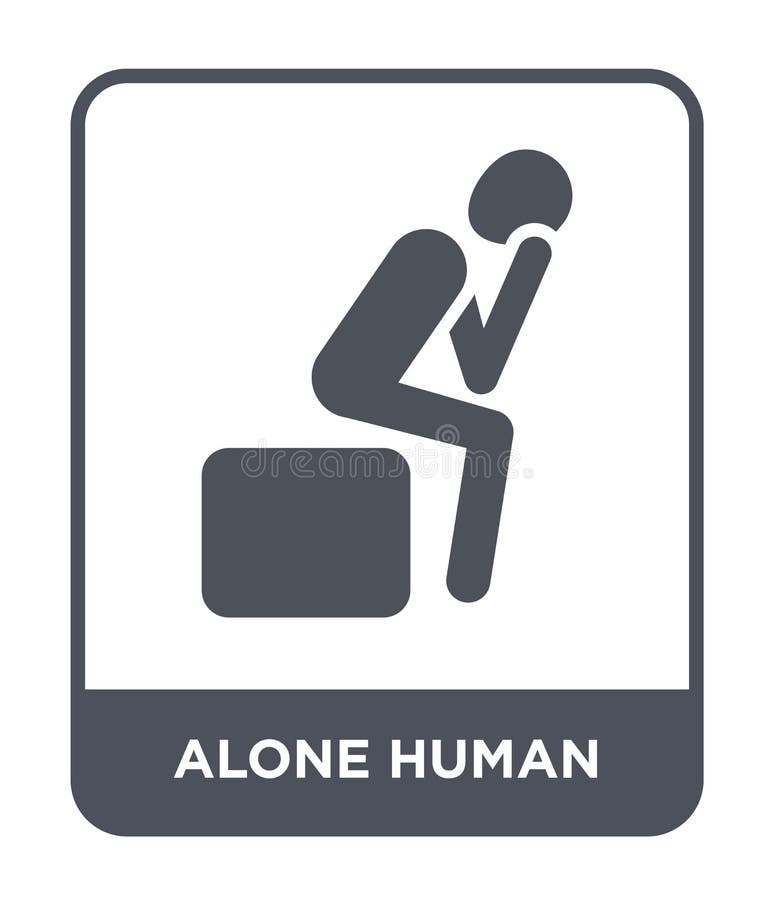 Alone Human Icon in Trendy Design Style. Alone Human Icon Isolated on ...