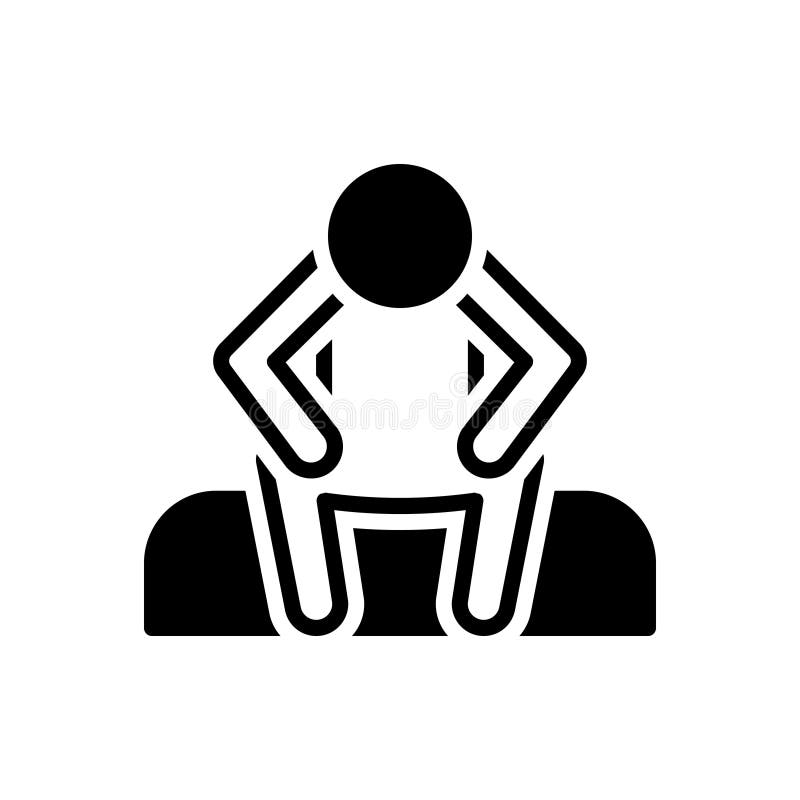 Black Solid Icon for Alone, Lonely and only Stock Vector - Illustration ...