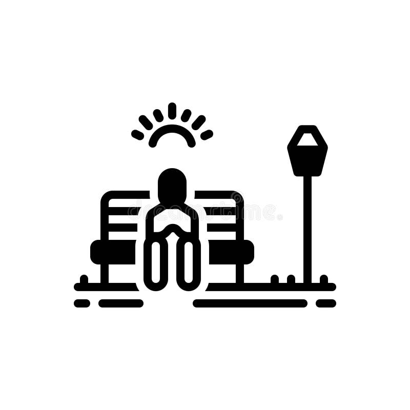 Black Solid Icon for Alone, Lonely and Ground Stock Vector ...