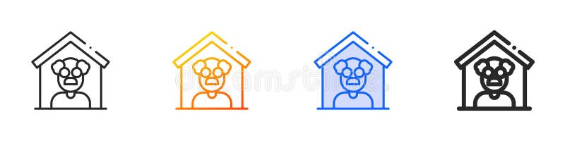 Alone Icon.Thin Linear, Gradient, Blue Stroke and Bold Style Design ...