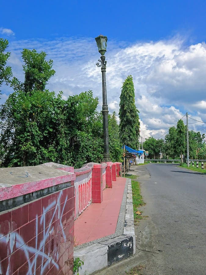 Alone Lamp Post in an Empty Road of Java Stock Image - Image of lamp ...