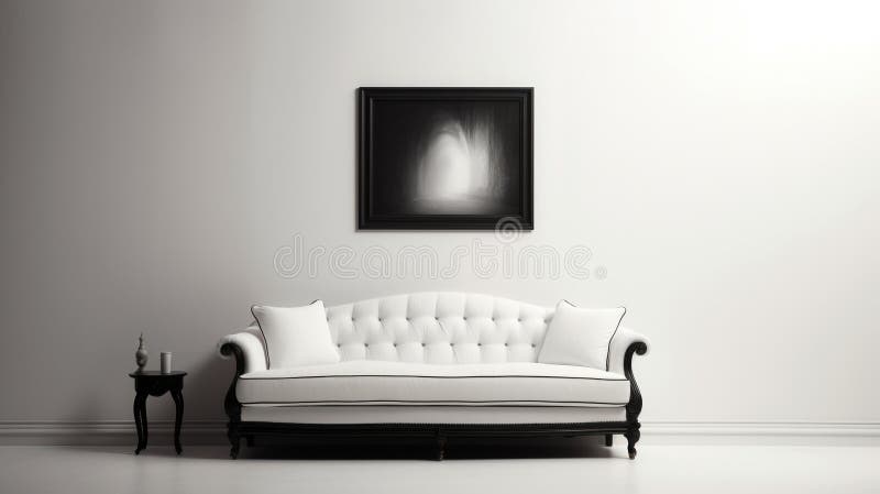 Alone Luxury Classic Sofa in Empty Room. - Generative Ai Stock ...
