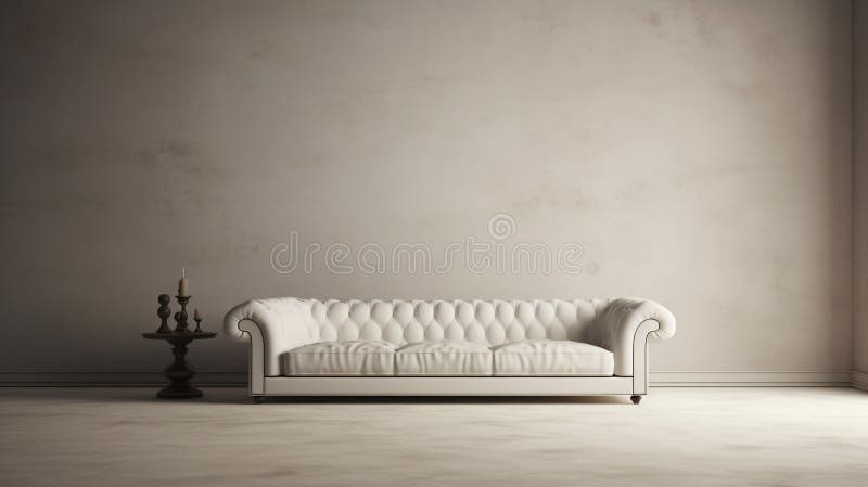 Alone Luxury Classic Sofa in Empty Room. - Generative Ai Stock ...