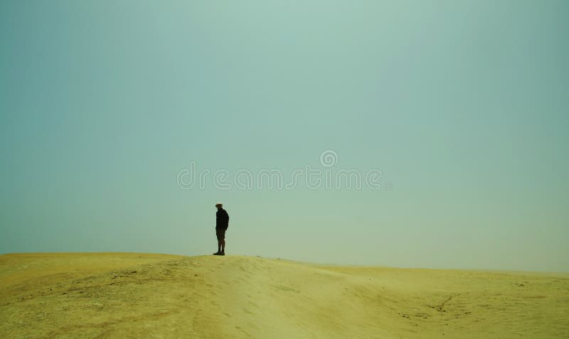 Alone men in the desert stock image. Image of backpacking - 1498527