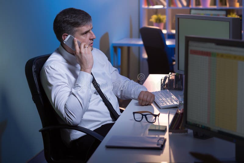 Alone in the office stock image. Image of ambicious, shift - 74655515