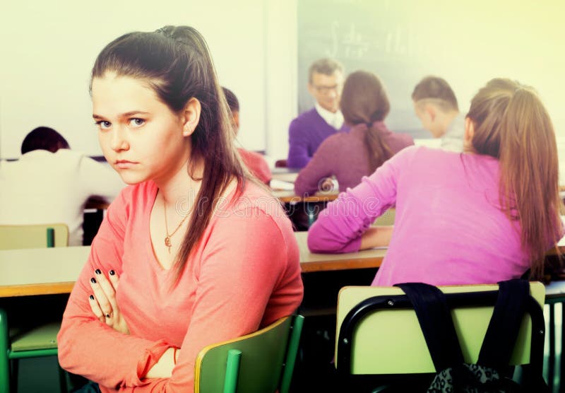 Alone Outcasted Student Being Mobbed by Other Students Stock Image ...