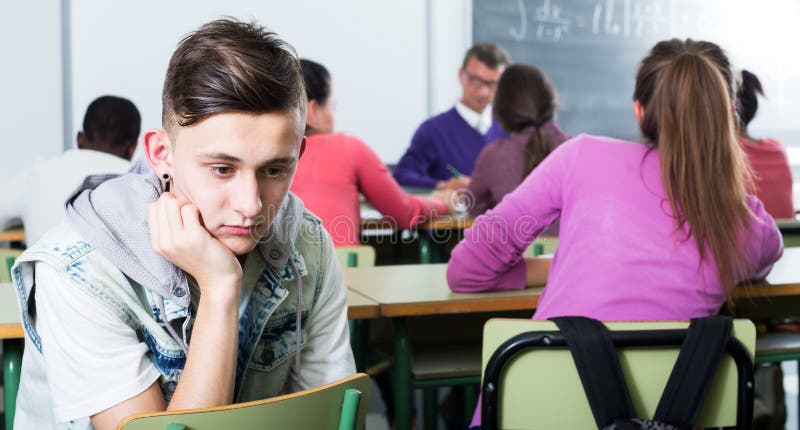 Alone Outcasted Student Being Mobbed by Other Students Stock Photo ...