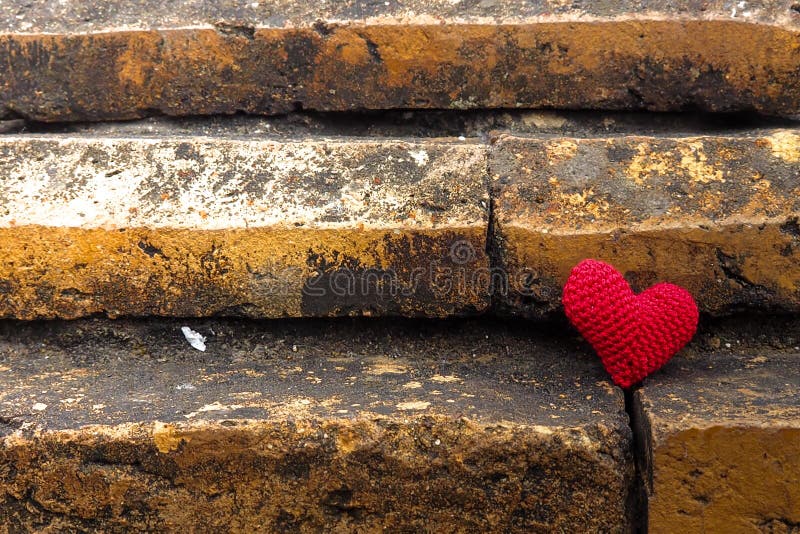 Alone Red Heart in Everywhere. Stock Photo - Image of lonesome ...
