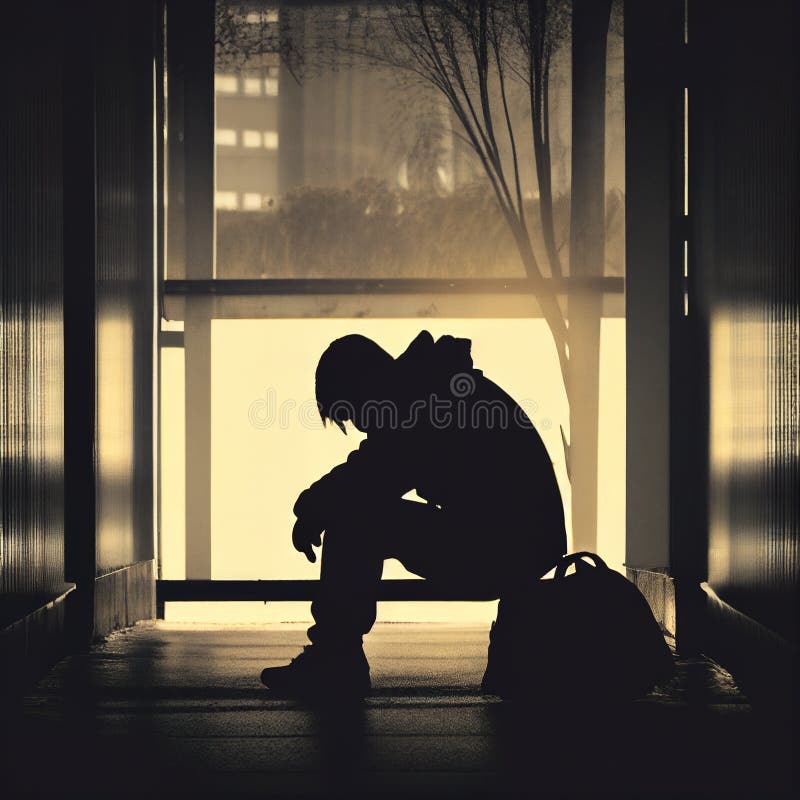 Alone Sad Boy Alone Concept Generative Ai Stock Illustration ...