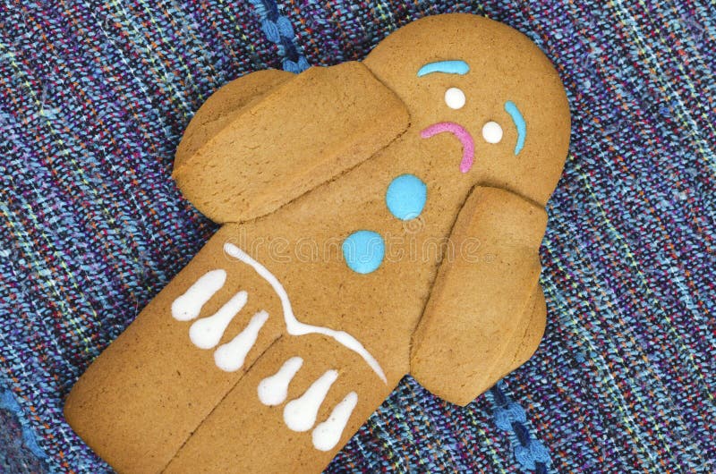 Alone and Sad Gingerbread Man Cookie on a Table Stock Image - Image of ...