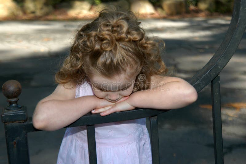 Alone and Sad girl on gate stock image. Image of alone - 3815493