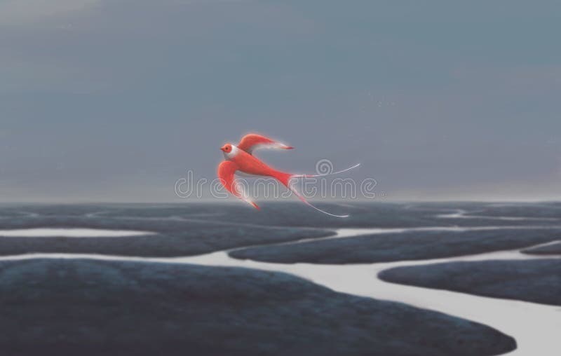 Alone in the sky stock illustration. Illustration of artwork - 169589635