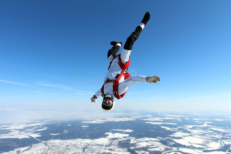 Skydiver in a sit position stock image. Image of terminal - 9502481