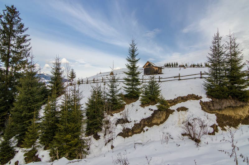 Alone Small House at the Top of Mountain Stock Image - Image of austria ...