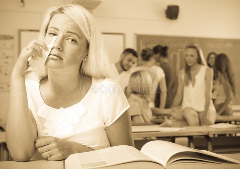 Alone student stock photo. Image of classroom, feeling - 91994016