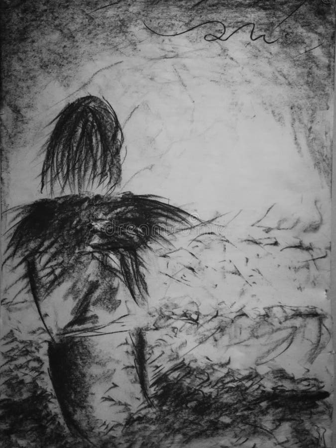 Alone stock illustration. Illustration of think, charcoal - 102716747