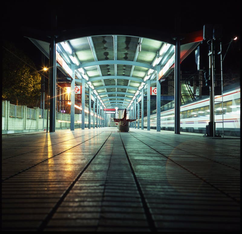 Alone in train station stock photo. Image of station, platform - 7824426