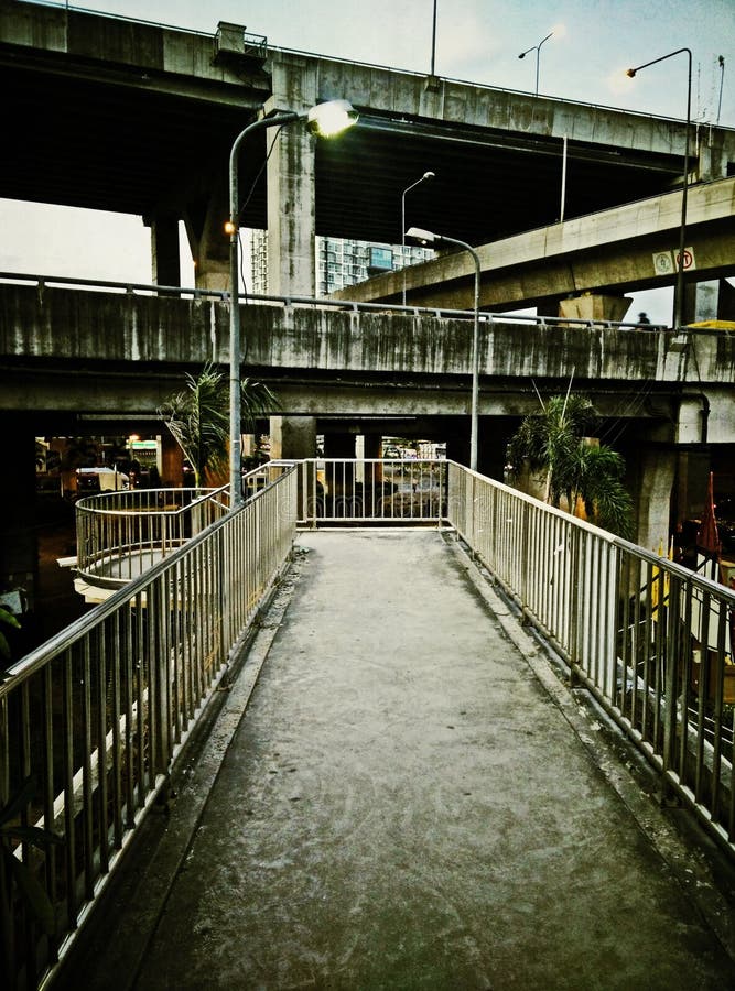 Along the freeway overpass editorial stock image. Image of central ...