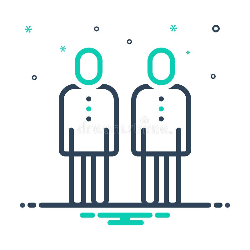 Mix Icon for Along, Together and Friendly Stock Illustration ...