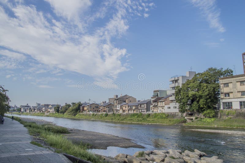 Along the Kamo River Kyoto Japan 2015 Editorial Image - Image of hotel ...
