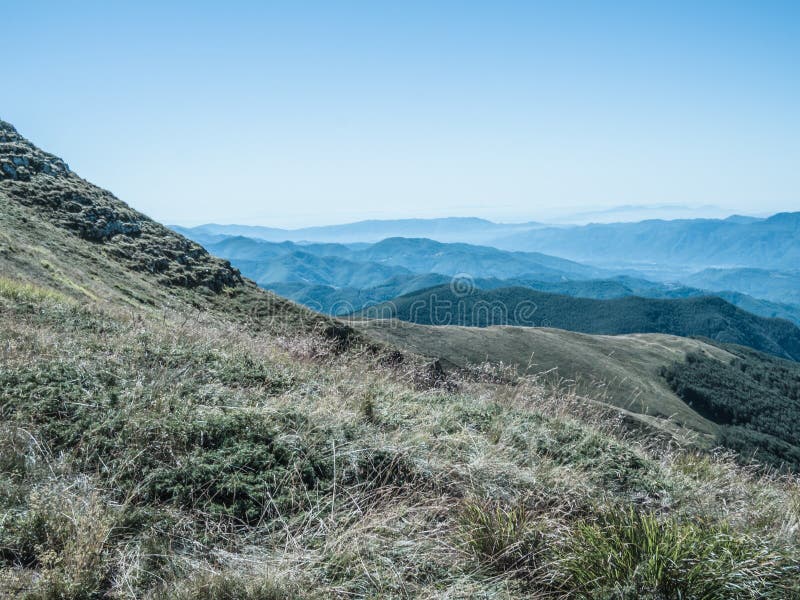 Along the Path Towards the Summit of the Mountain Stock Photo - Image ...