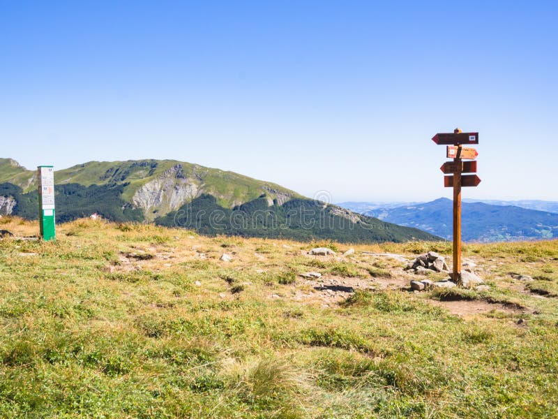 Along the Path Towards the Summit of the Mountain Stock Photo - Image ...