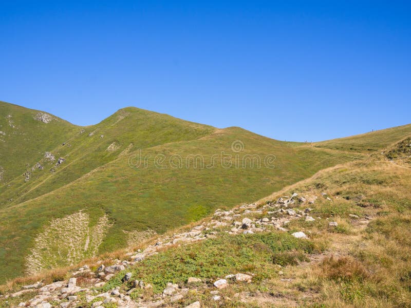 Along the Path Towards the Summit of the Mountain Stock Photo - Image ...