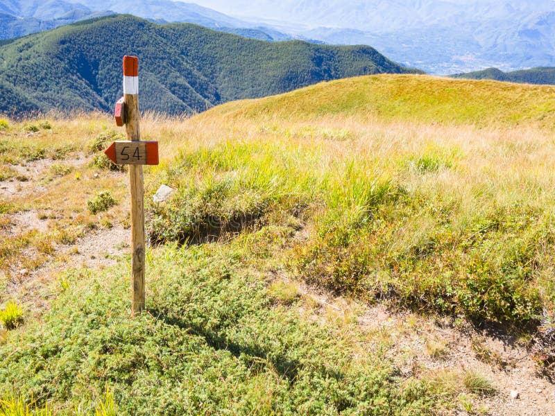 Along the Path Towards the Summit of the Mountain Stock Photo - Image ...