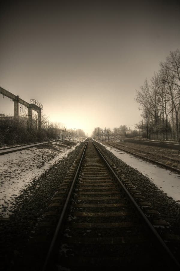 Dark Railway Track stock image. Image of journey, motion - 40026619