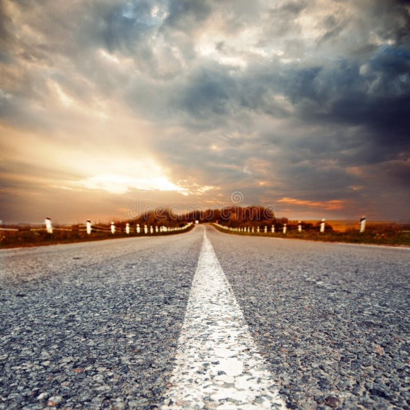 Along the road stock photo. Image of meadow, perspective - 85263300