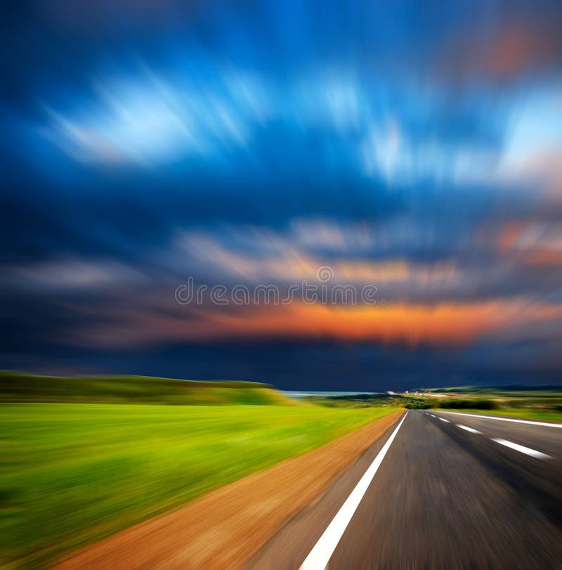 Along the road stock photo. Image of fast, speed, motion - 33695740