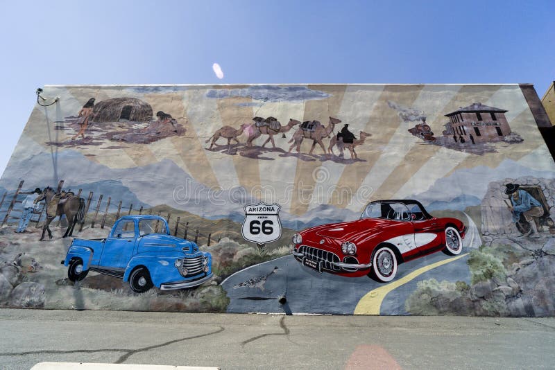 Along Route 66, Wall Painted with Graffiti Editorial Stock Photo ...
