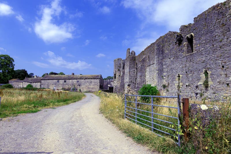 Alongside the Rear of Middleham Castle. Stock Image - Image of ...