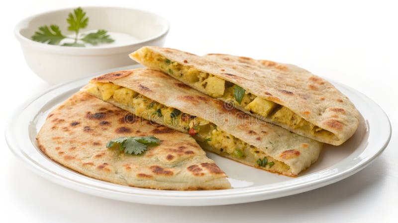 Aloo Paratha Bread, Indian Flatbread, Cuisine Stock Illustration ...